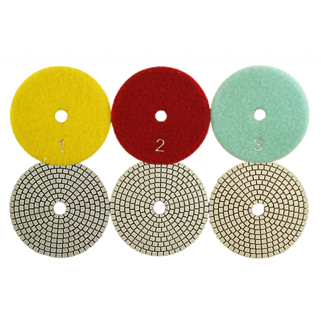 4″ 3-Step Wet Polishing Pads - Apollo Stone Art