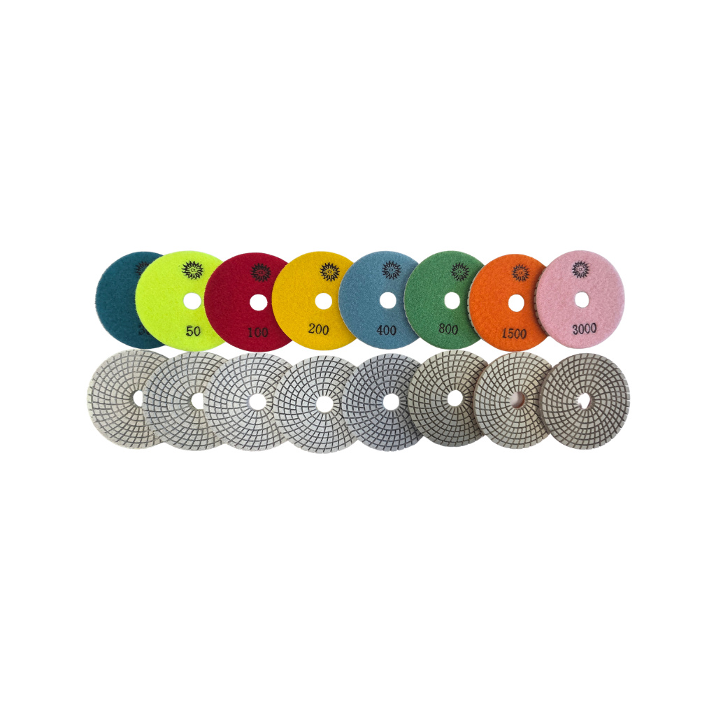 4″ Premium Wet Spiral Pattern White Polishing Pads - Apollo Stone Art