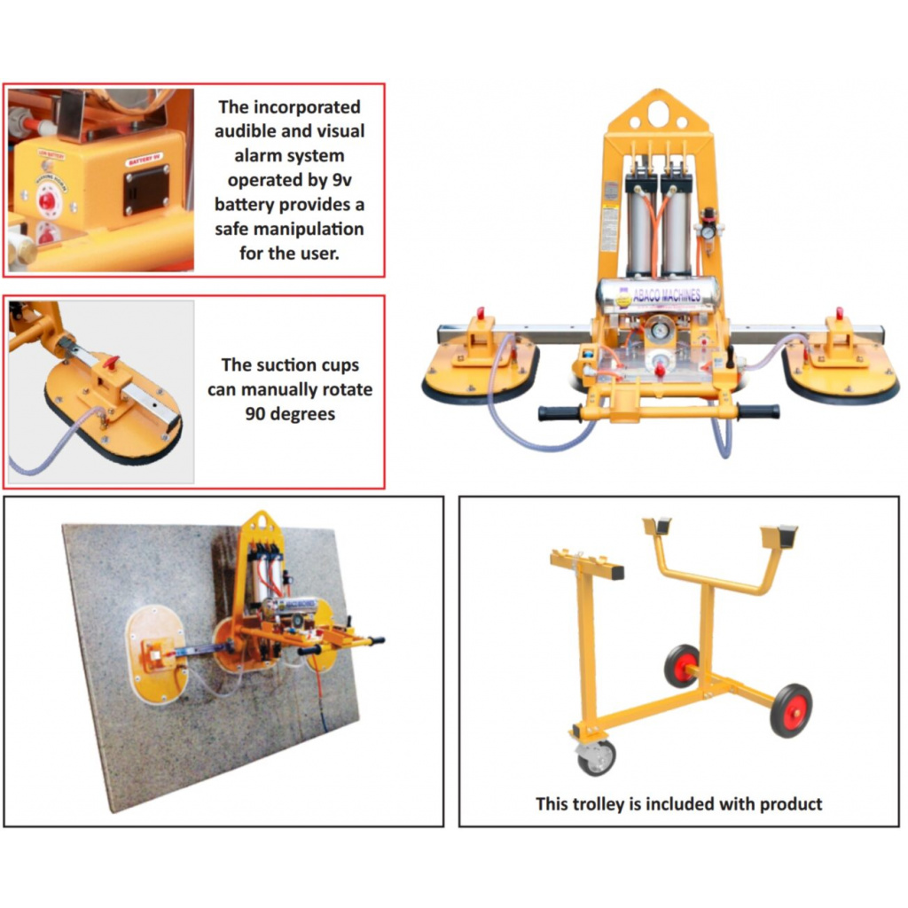 Abaco Stone Vacuum Lifter SVL75 – White Rubber - Apollo Stone Art