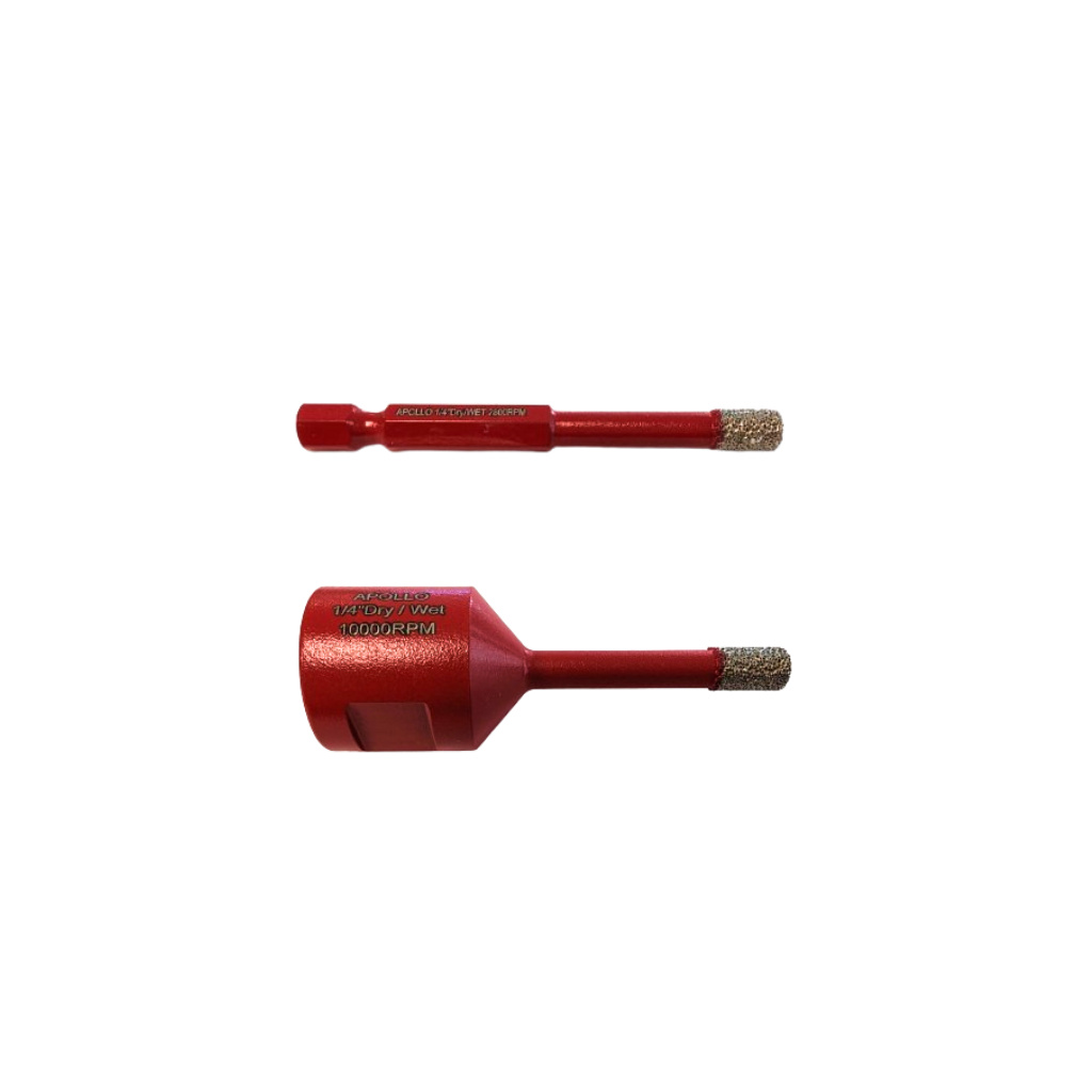 1/4″ Premium Vacuum Brazed Porcelain Tile Drill Bits - Apollo Stone Art