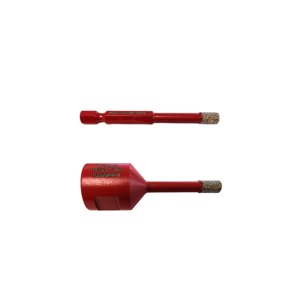1/4″ Premium Vacuum Brazed Porcelain Tile Drill Bits - Apollo Stone Art